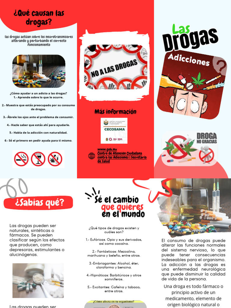 Triptico Drogas | PDF | Drogas | La dependencia de sustancias
