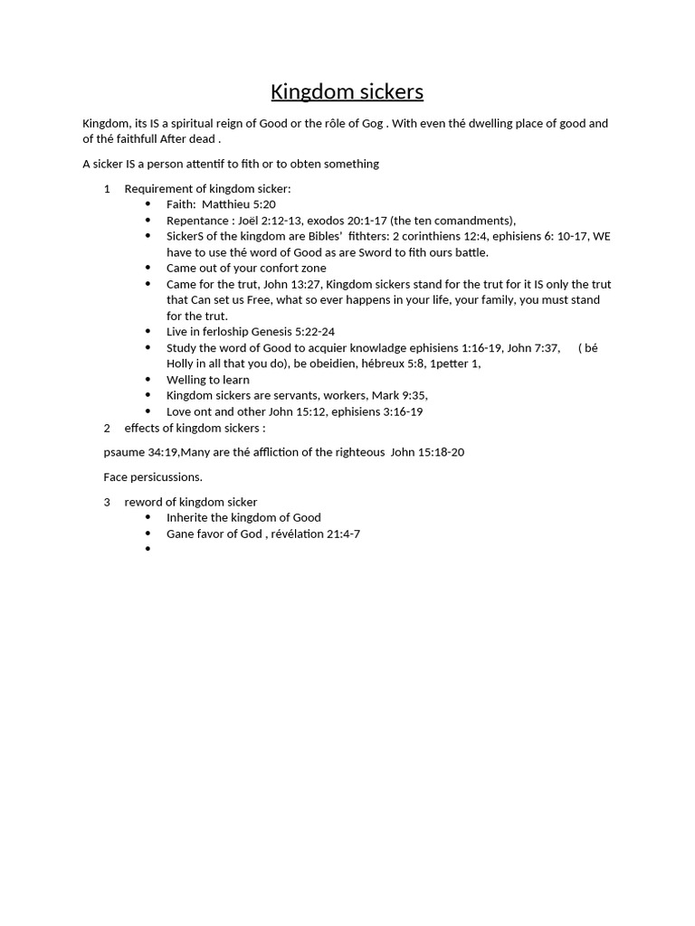 Kingdom Sickers | PDF