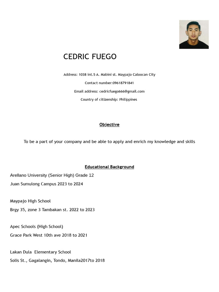 Cedric Resume 2024 PDF | PDF