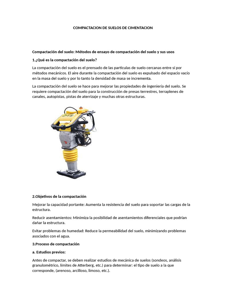 Métodos de Compactación de Suelos | PDF | Hormigón | Calidad (comercial)