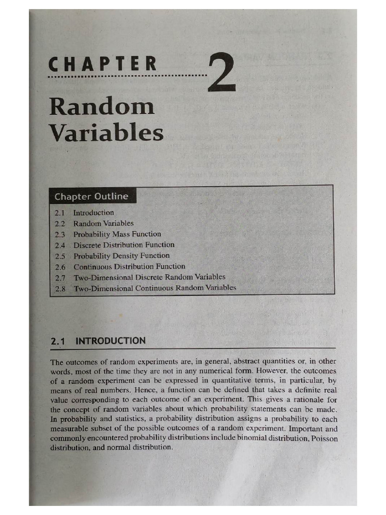 Ch 2 Random Variables Pdf