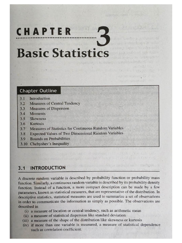 Ch-3 Basic Statistics | PDF