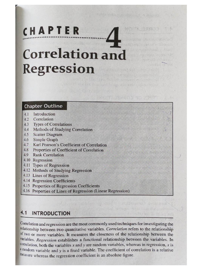 Ch-4 Correlation & Regression | PDF