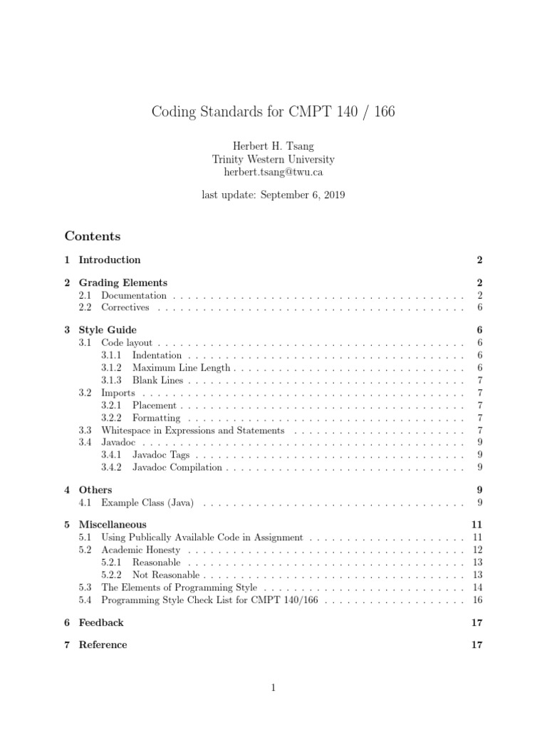 TWU CodingStandards 201909 | PDF | Computer Program | Programming