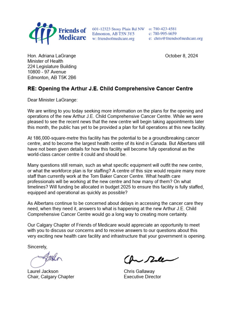 Arthur J.E. Child Cancer Centre Update | PDF