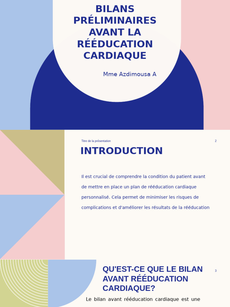 Bilan Cardiaque Avant Rééducation | PDF | Médecine physique et de ...