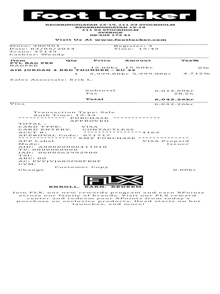 Footcloker Template | PDF