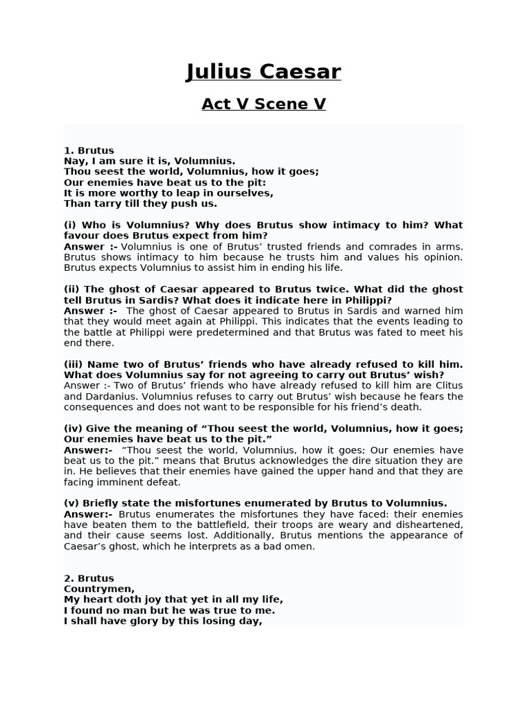 Brutus's Final Moments in Julius Caesar | PDF | Mark Antony | Augustus
