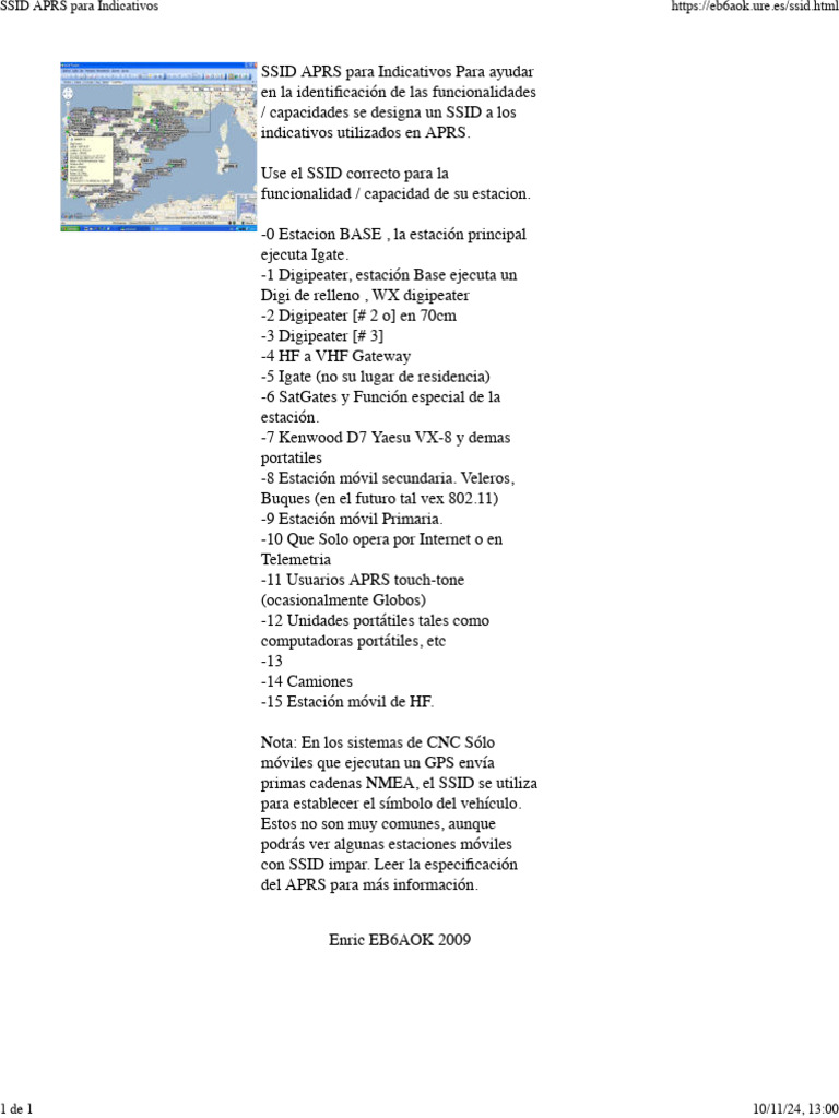 SSID APRS: Guía de Indicativos | PDF | Ingeniería Informática | Informática
