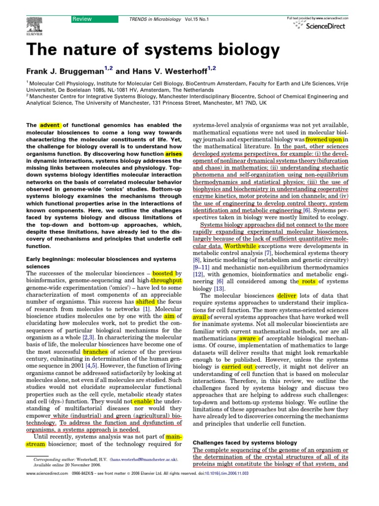 Understanding Systems Biology Approaches | PDF | Systems Biology | Top ...