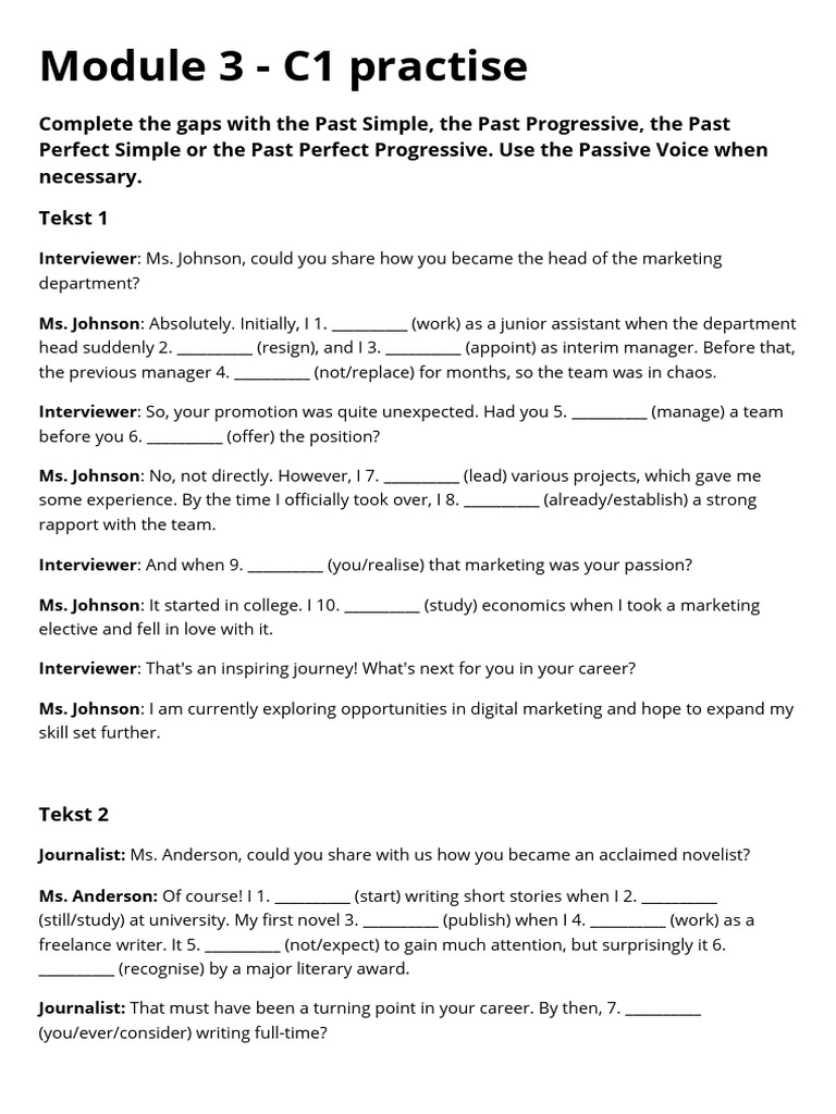 Module 3 - C1 practise | PDF