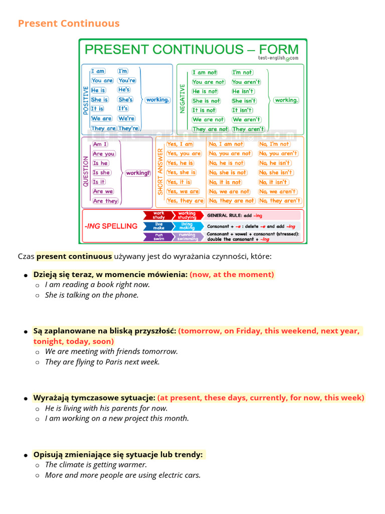 Present Continuous - speaking | PDF | Cost Of Living