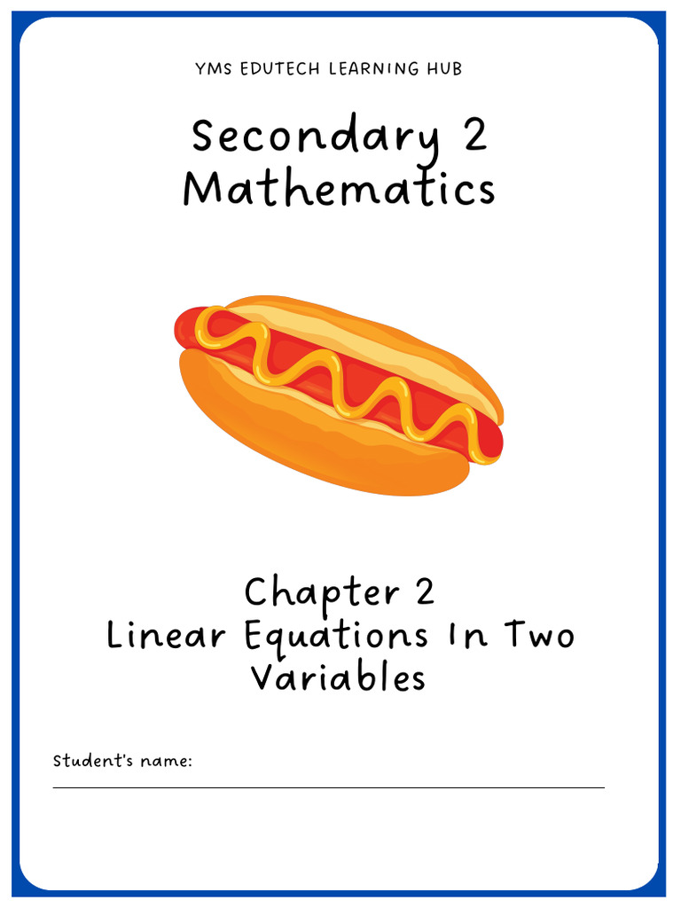 Sec 2 Math Chapter 2 Linear Equations in Two Variables (Students Copy ...