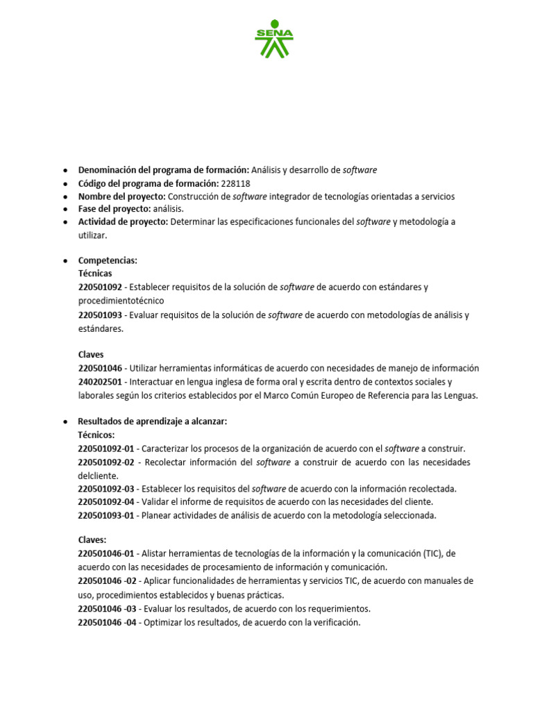 Guía de Aprendizaje 01 - V3 | PDF | Software | Ingeniería de software
