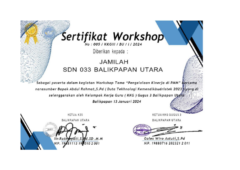 Sertifikat Jamilah 3 | PDF