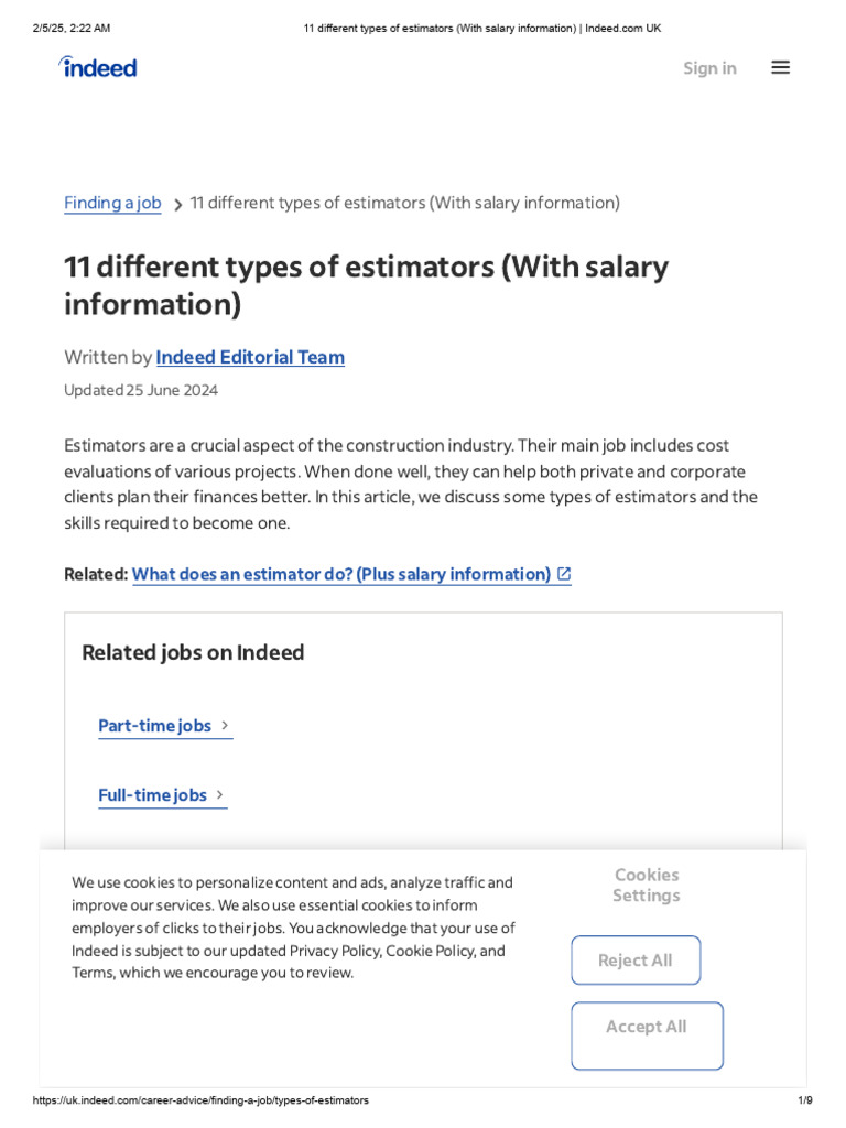 11 Different Types of Estimators (With Salary Information) - Indeed ...
