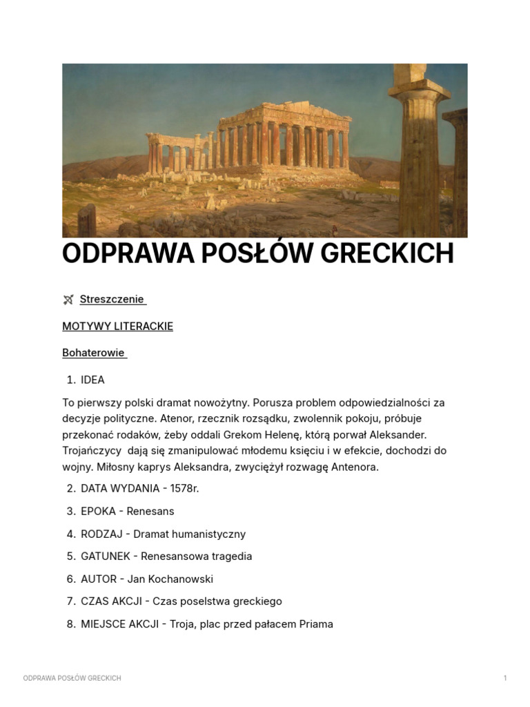 Odprawa Posw Greckich | PDF