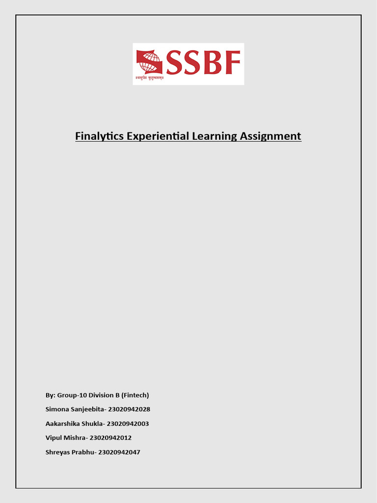 Div B Group10 Finalytics Exp. Learning Assignment | PDF | Vector Autoregression | Endogeneity ...