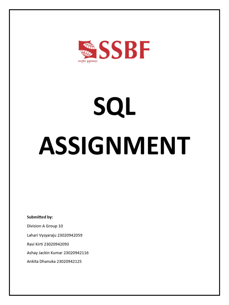 SQL Assignment: Data Analysis Techniques | PDF