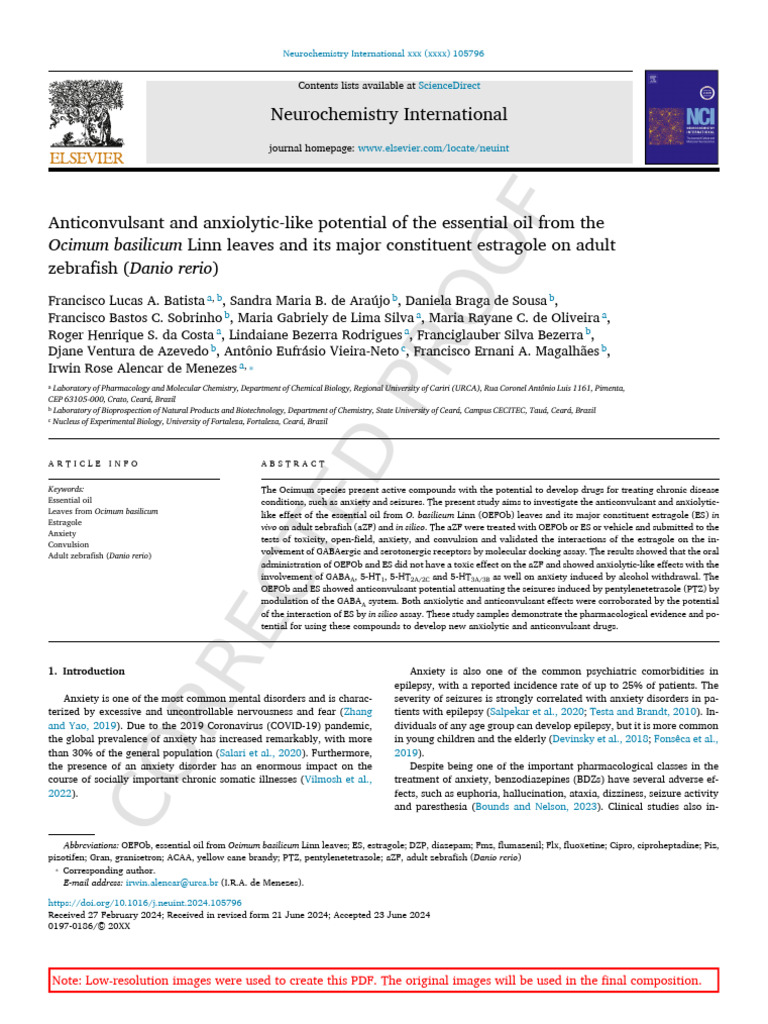 pagination_NCI_105796 | PDF | Anxiety | Epilepsy