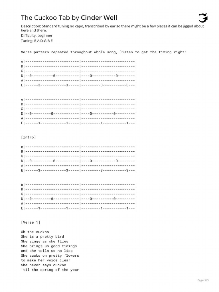 the cuckoo tab | PDF
