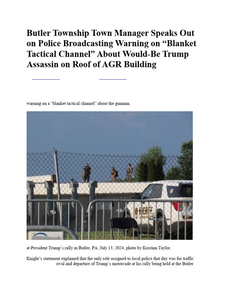 Butler Township Town Manager Speaks Out On Police Broadcasting Warning ...