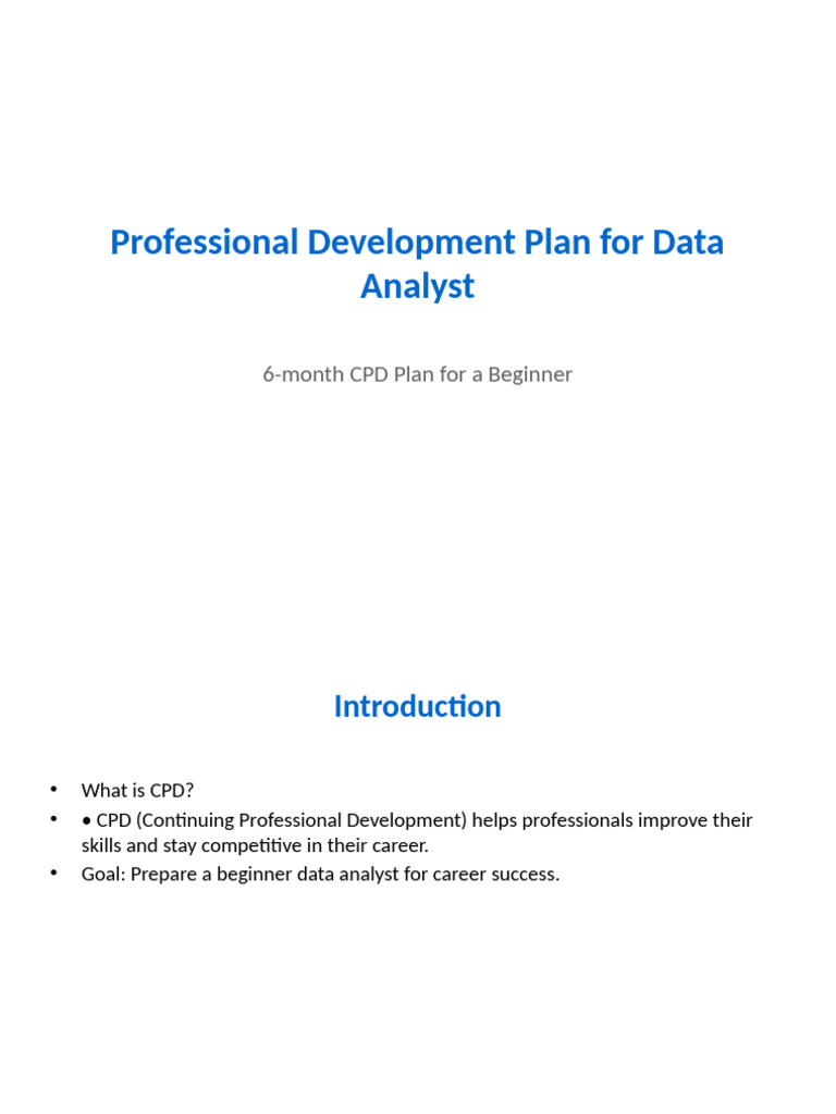 CPD Plan Presentation English | PDF