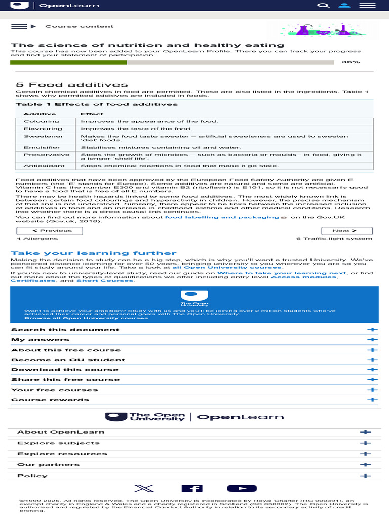 The Science of Nutrition and Healthy Eating Week 4 5 OpenLearn - Open University | PDF | Food ...