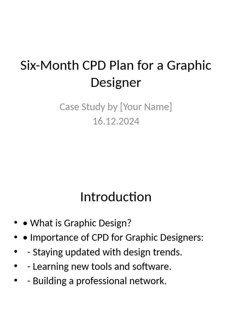 Six Month CPD Plan Graphic Designer | PDF