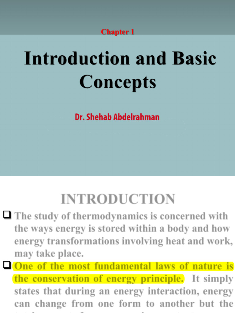 Lec 1 - Introduction and Basic Concept | PDF | Temperature | Pressure