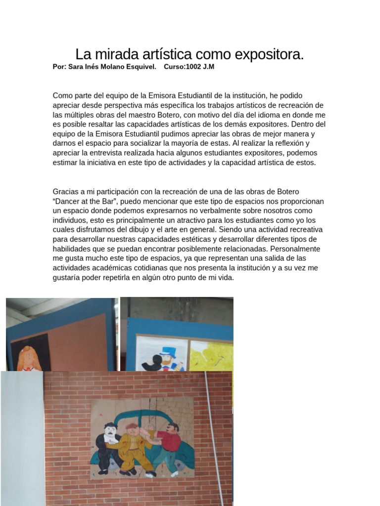 Opinión Galería Fernando Botero Arte, Vida y Color. | PDF