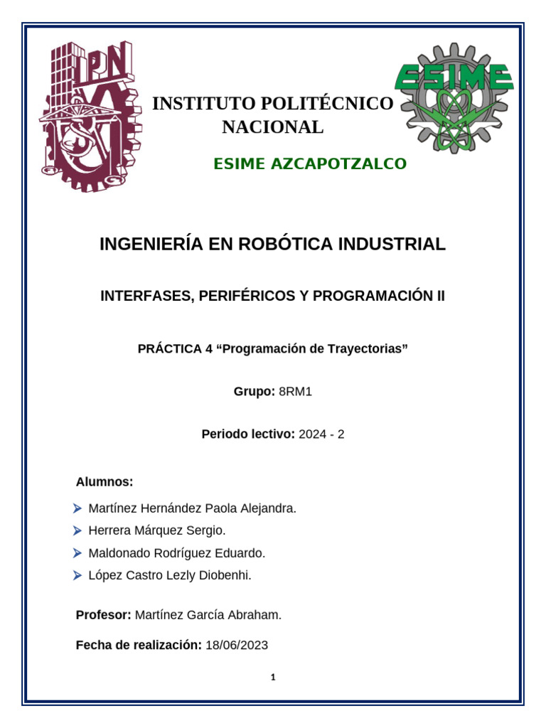 Práctica 4 | PDF | Robot | Robótica