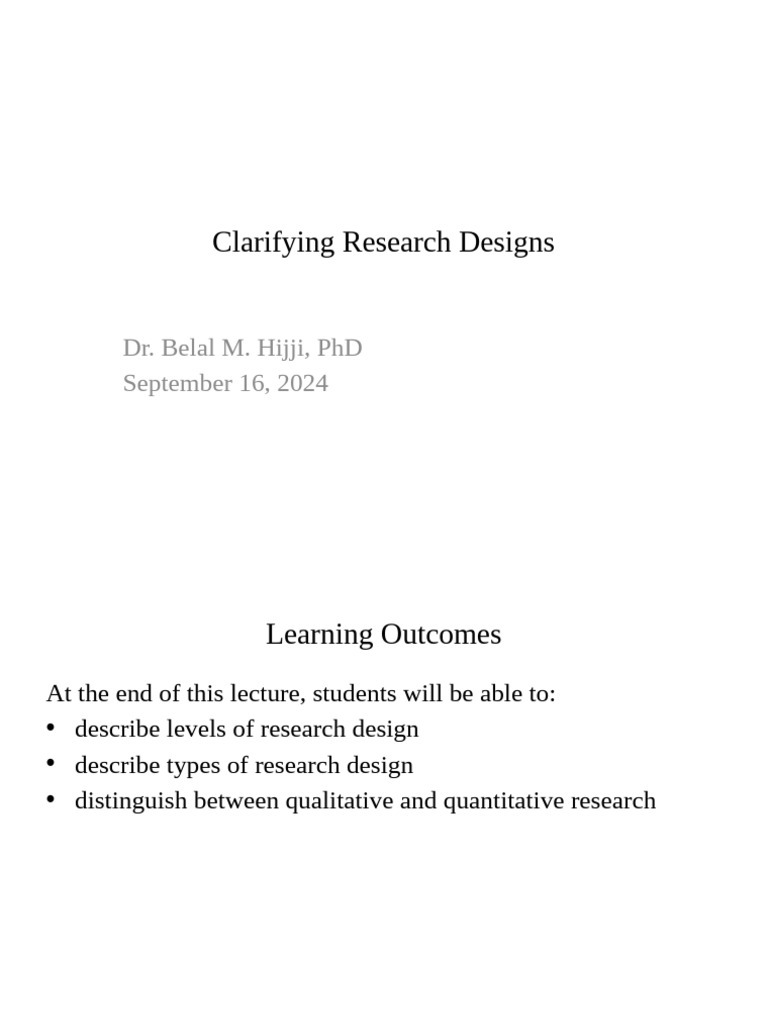 Clarifying Research Designs | PDF | Quantitative Research | Qualitative ...