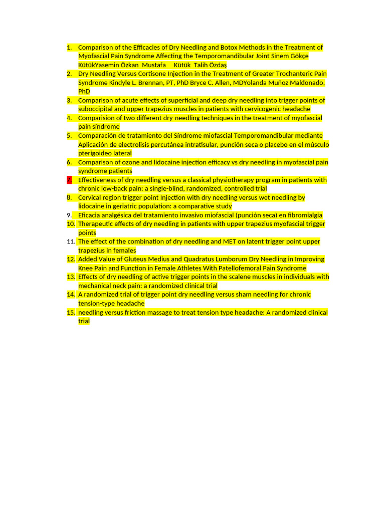 Comparison of The Efficacies of Dry Needling and Botox Methods in The ...