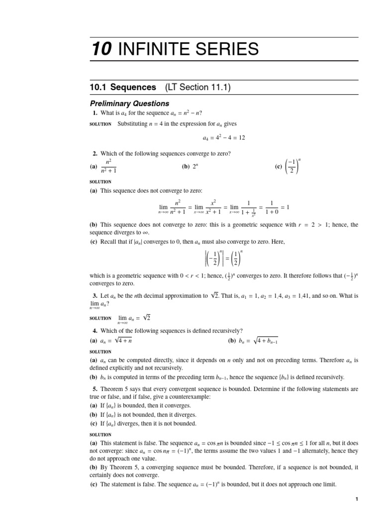 Chapter 11 Solutions | PDF | Sequence | Series (Mathematics)