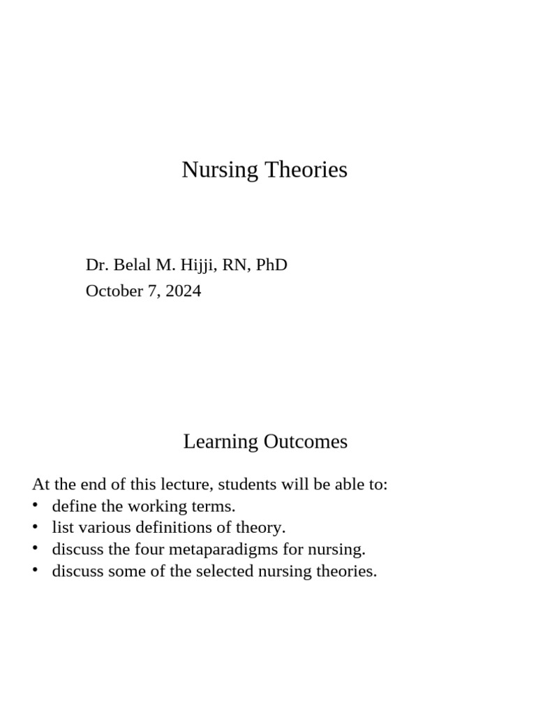 Nursing Theories Pdf Nursing Theory