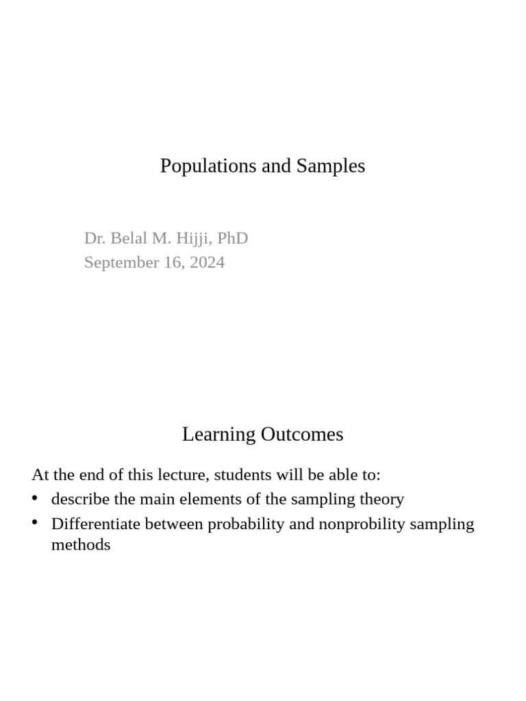 Populations and samples | PDF | Sampling (Statistics)