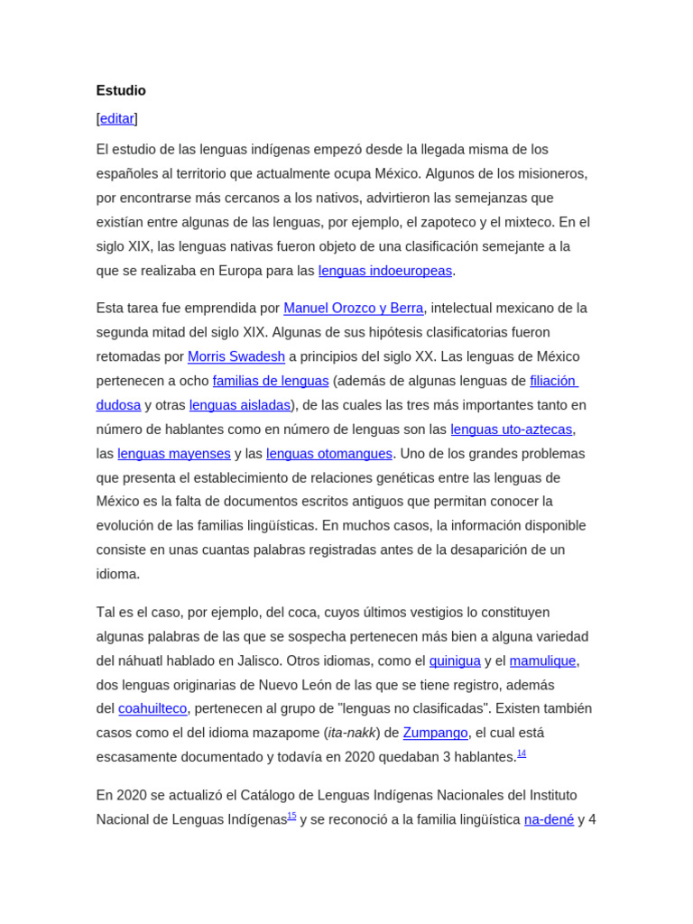Lenguias Indigenas | PDF | México | Familias de idiomas