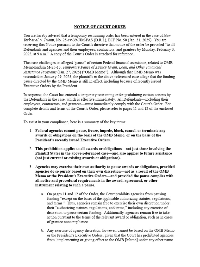 RI Temporary Restraining Order Notice 01-31-2025 | PDF | Injunction ...