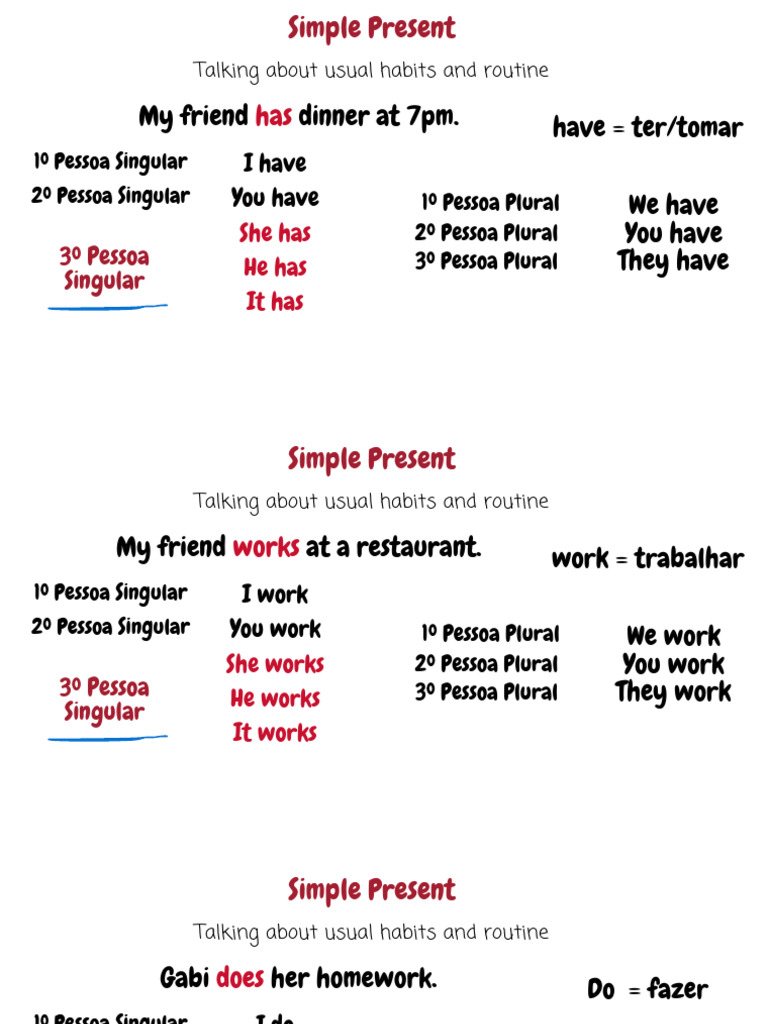 Simple Present Lesson | PDF | Grammar | Linguistics