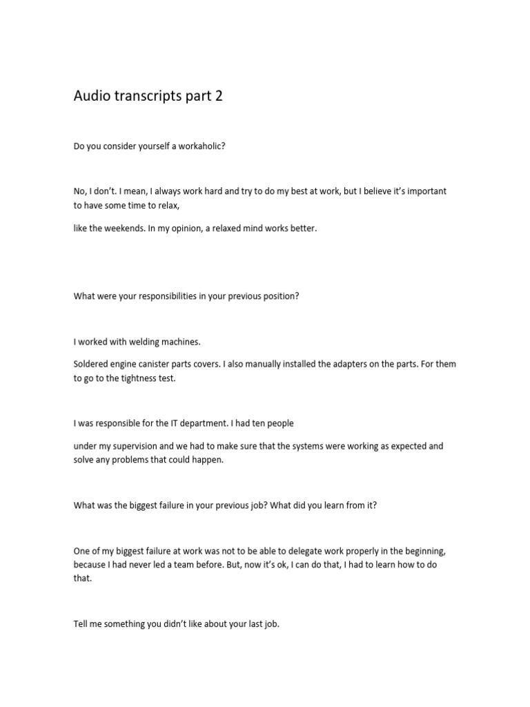 Audio Transcripts Part 2 | PDF | Personal Development | Behavioural Sciences