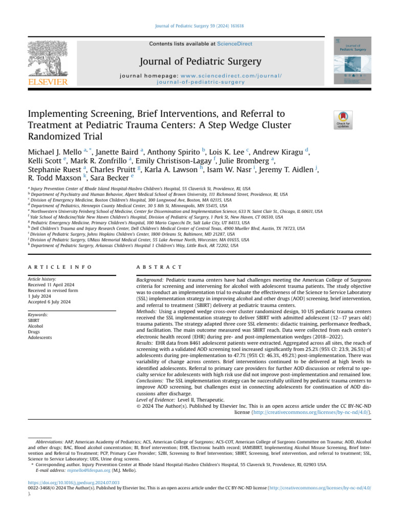 Implementing Screening, Brief Interventions, and R | PDF | Substance ...