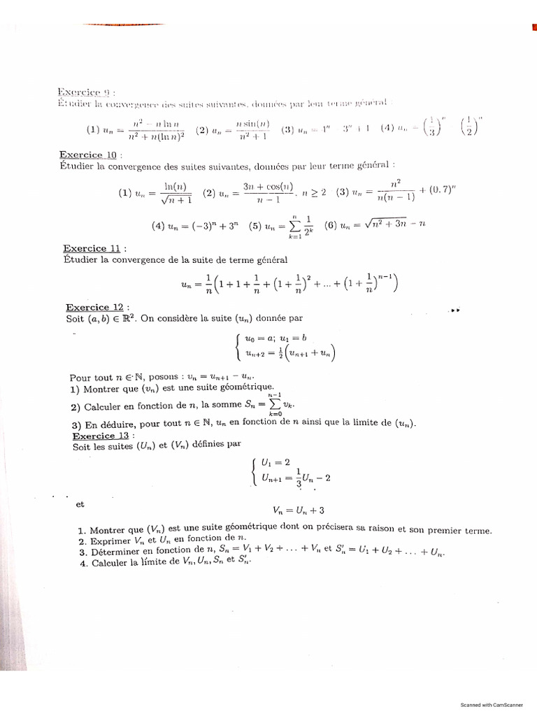 Exercices Analyse | PDF