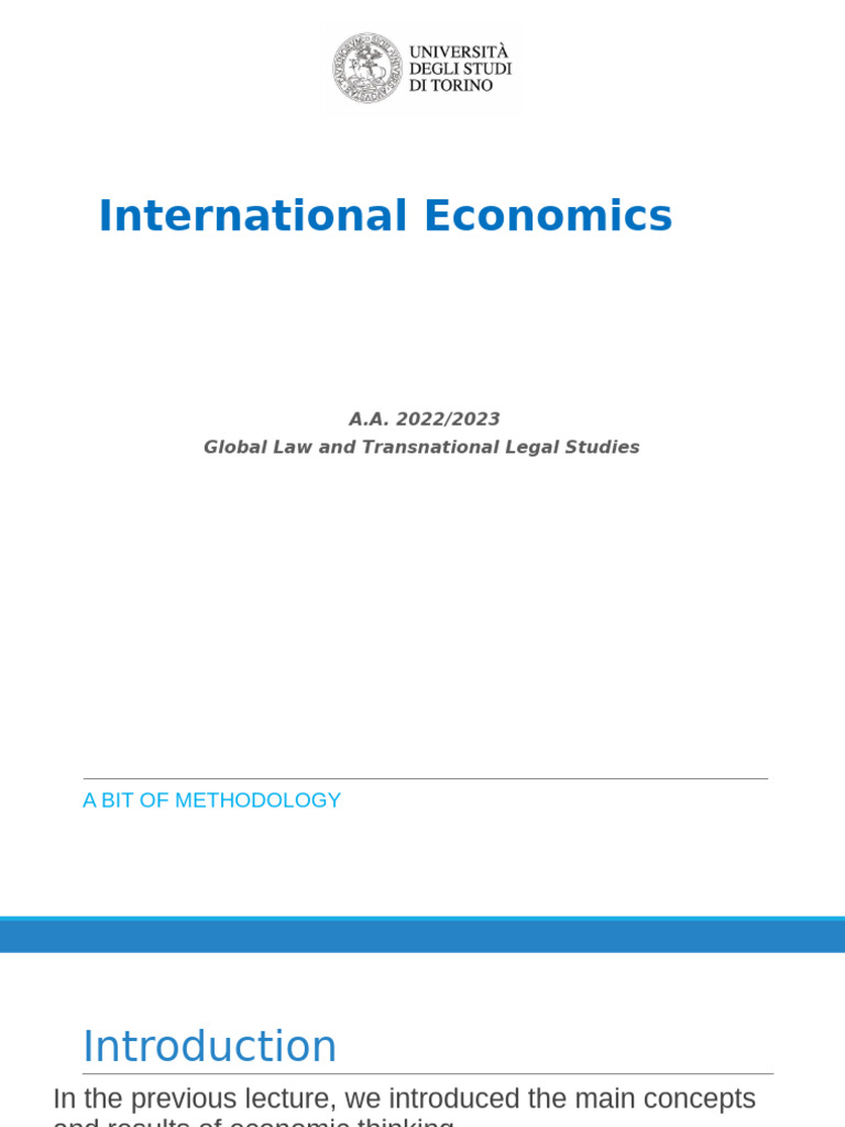 Lecture 2 (Chapter 2) Methodology 2022-2023 | PDF | Economics | Scientific Method