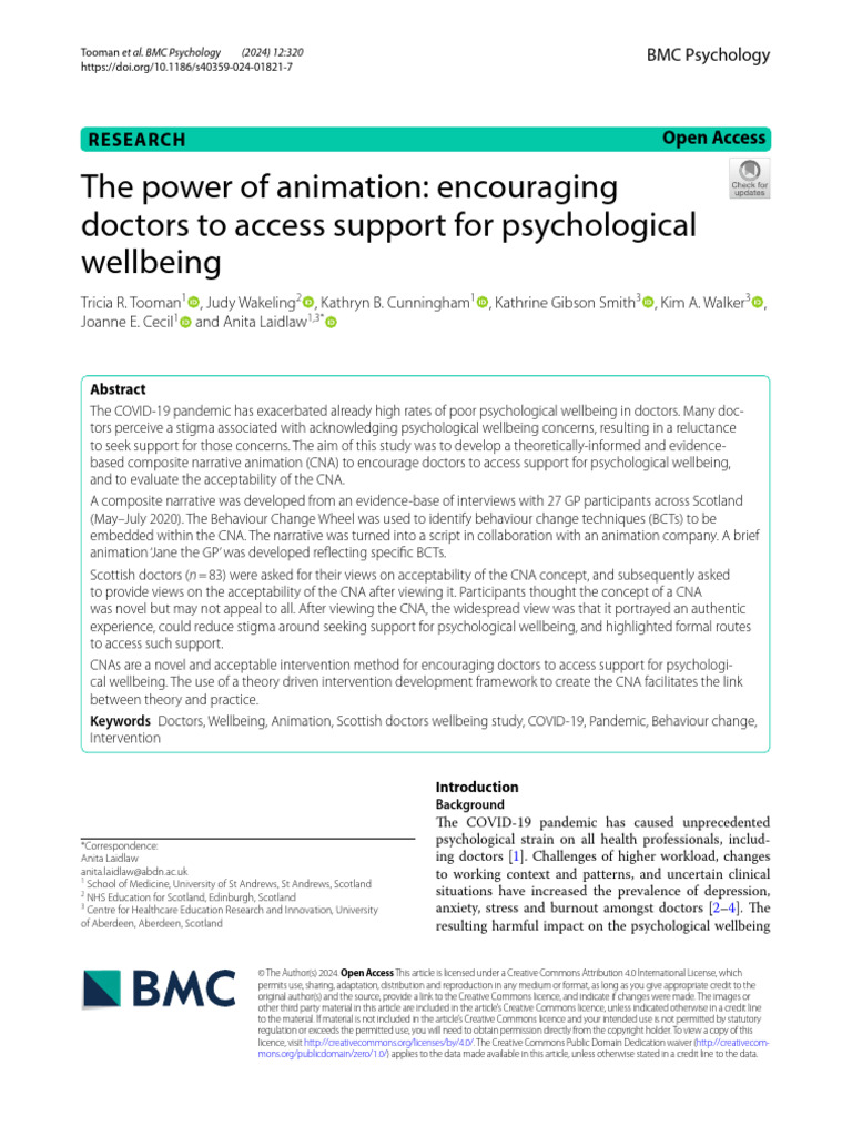 The Power of Animation Encouraging Doctors To Access Support For ...