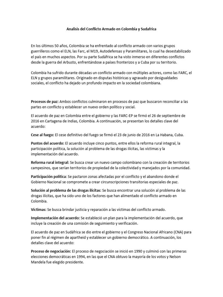 Conflicto Armado | PDF | Congreso Nacional Africano | Organización no ...