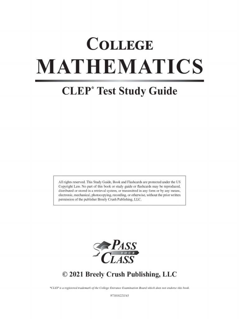 Pass Your Class CLEP College Mathematics 2021 | PDF