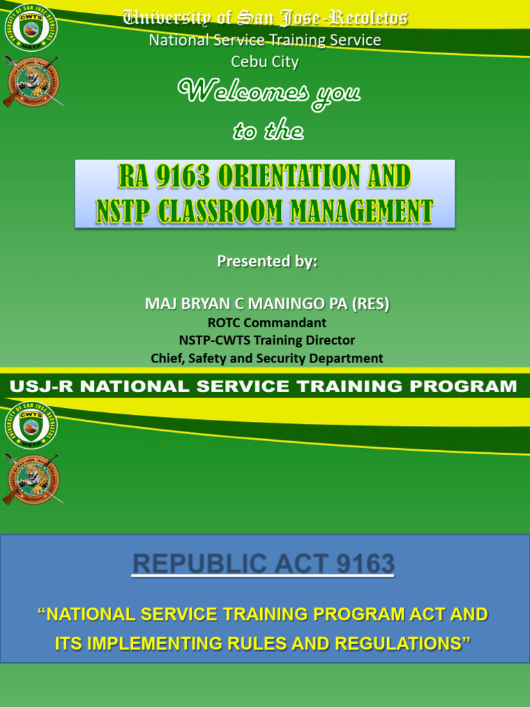 NSTP Orientation On Grading System 2024 and RA 9163 | PDF | Academic Dishonesty