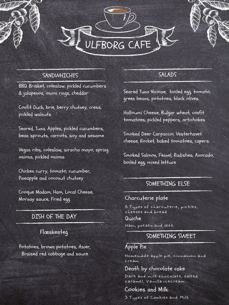 Ulfborg Cafe Concept Menu 1 | PDF