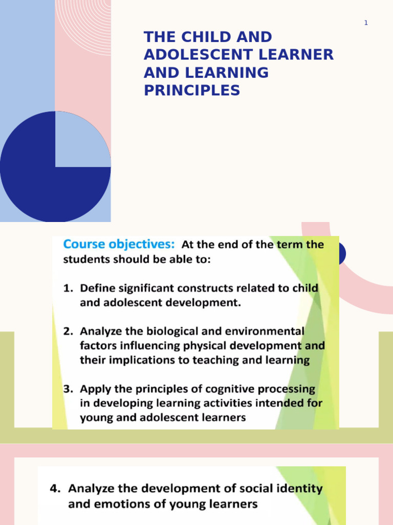 The Child and Adolescent Learner and Learning Principles | PDF | Learning | Communication
